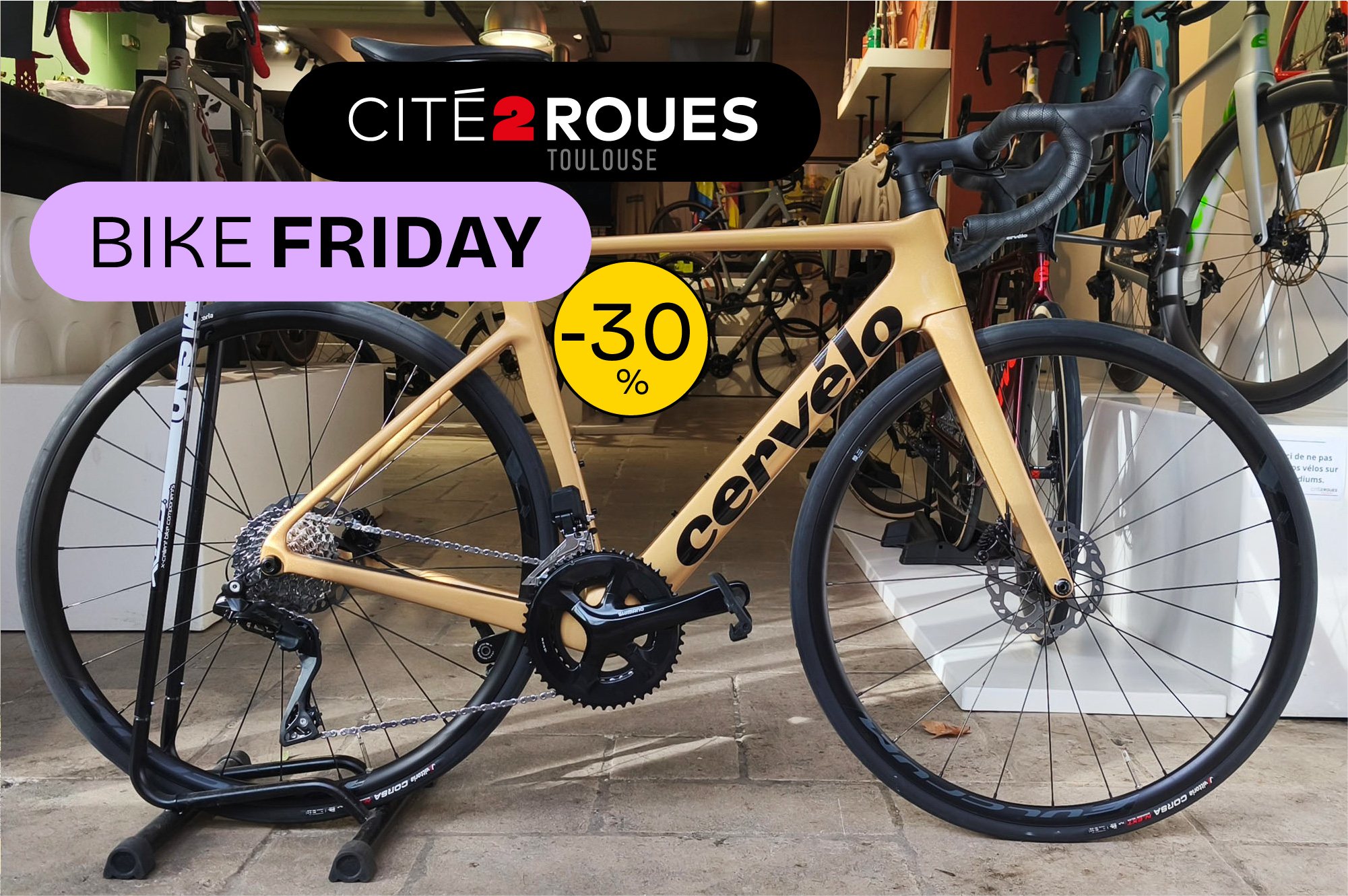 Bike Friday : le black friday Cité 2 Roues sur une sélection cervelo et moustache | Cité2Roues